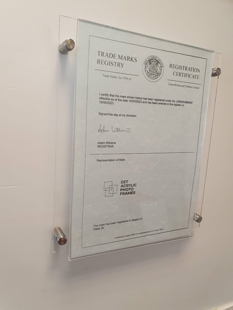 Quick Change Wall Mounted Acrylic Frames - Get Acrylic Photo Frames